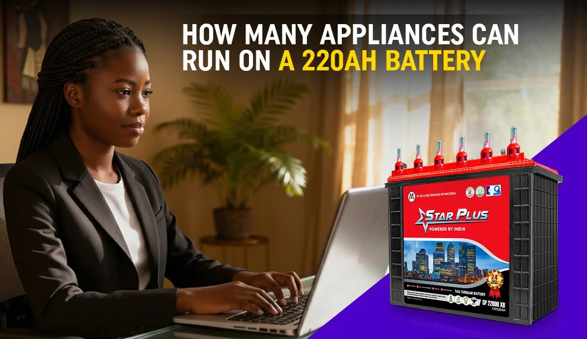 How many appliances can run on a 220ah battery?